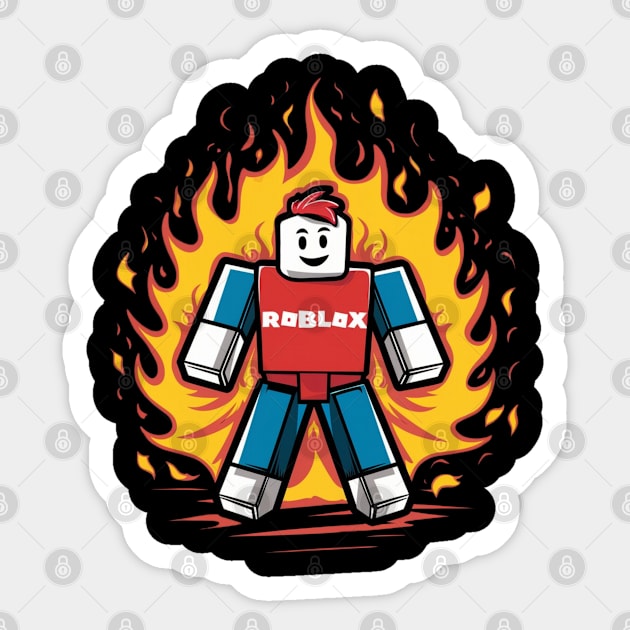 Roblox Vibrant - Kids Fire - Roblox - Sticker | TeePublic